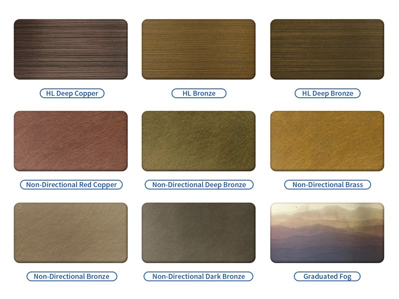 Stainless Steel Antique Bronze Hairline Finish Sheets|ferosteel.com